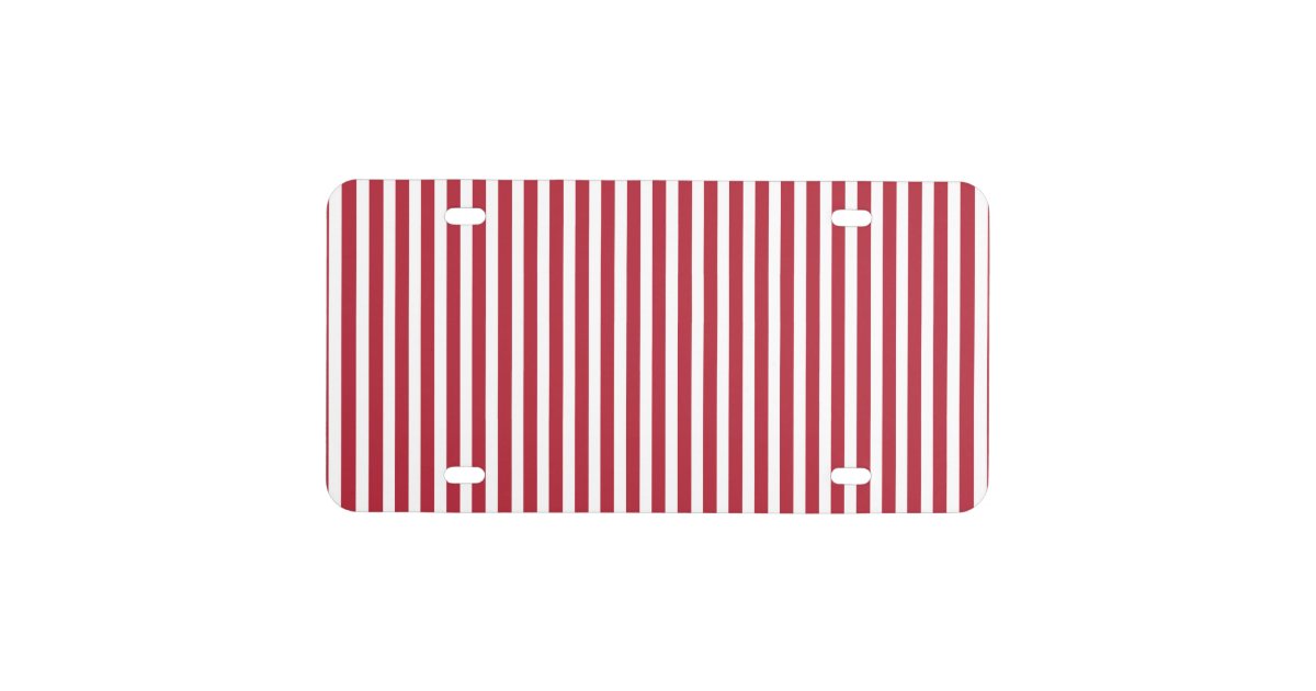 USA Flag Red and White Stripes License Plate | Zazzle