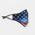 USA flag red blue sparkles glitters Premium Face Mask | Zazzle
