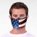 USA flag red blue sparkles glitters Premium Face Mask | Zazzle