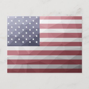 USA flag Red White Blue Geometric Mesh Pattern Postcard | Zazzle