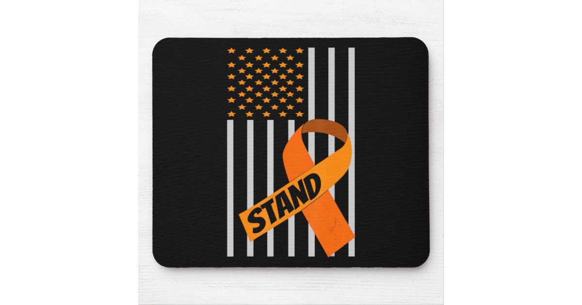 USA Flag Ribbon Leukemia Awareness Family Support Mouse Pad | Zazzle