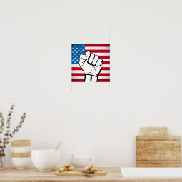 USA Flag | Rising Fist Poster | Zazzle