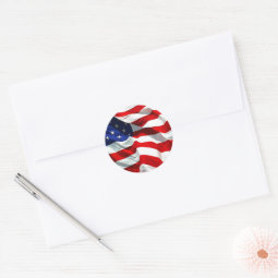 USA Flag sticker and envelope Seal | Zazzle