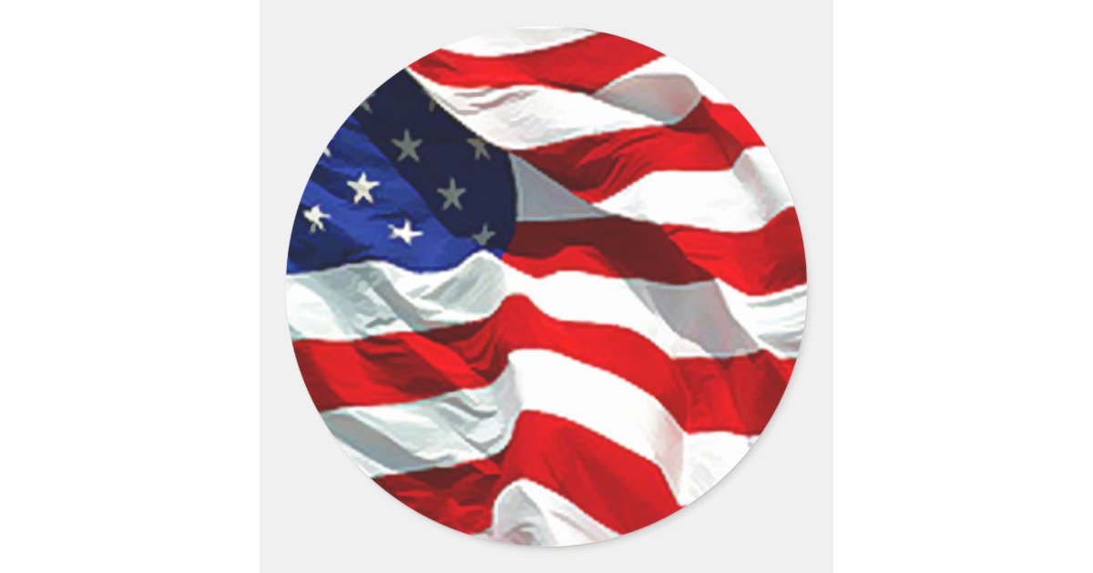 USA Flag sticker and envelope Seal | Zazzle