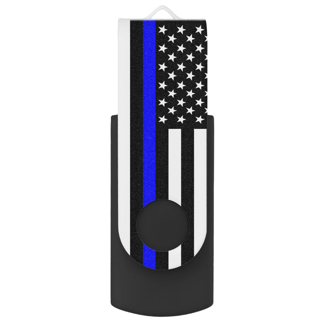 USA Flag The Thin Blue Line Theme Flash Drive | Zazzle