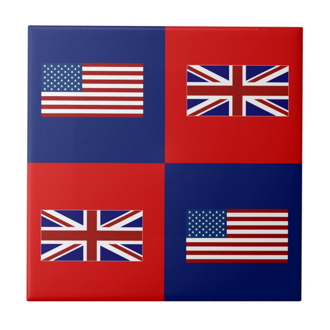USA Flag & UK Flag Pattern Ceramic Tile | Zazzle