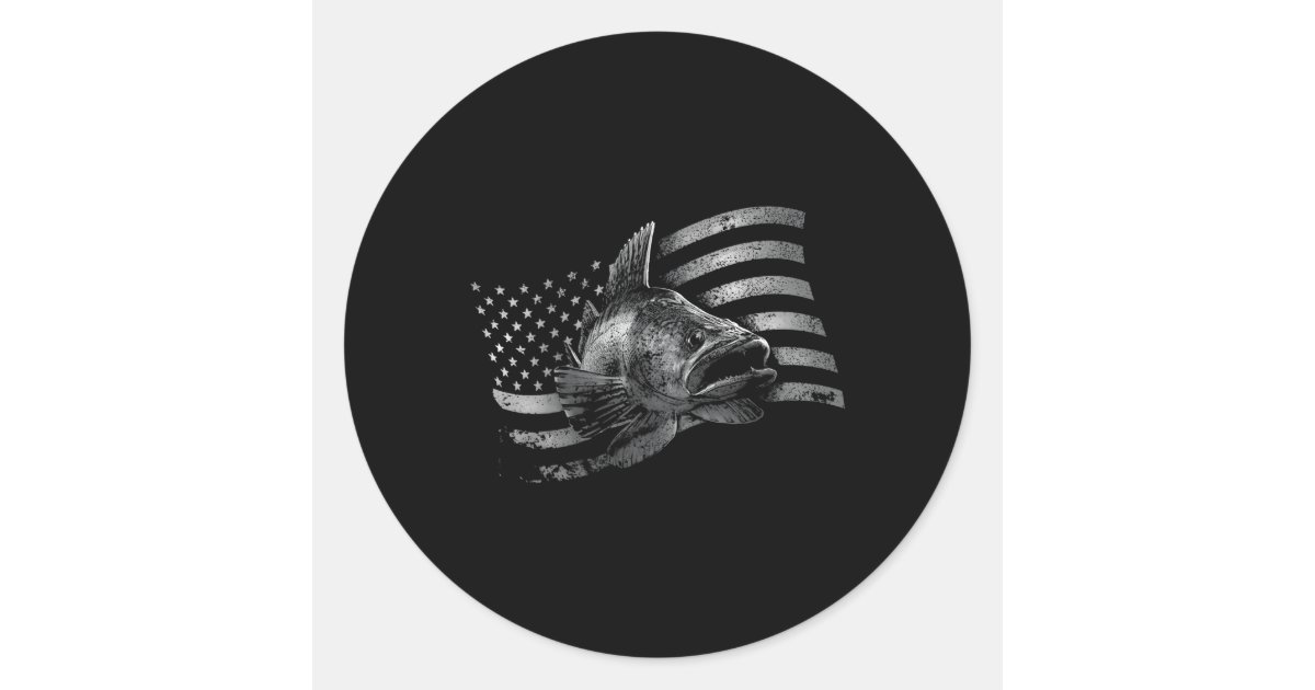 Usa Flag Walleye Fishing Classic Round Sticker | Zazzle