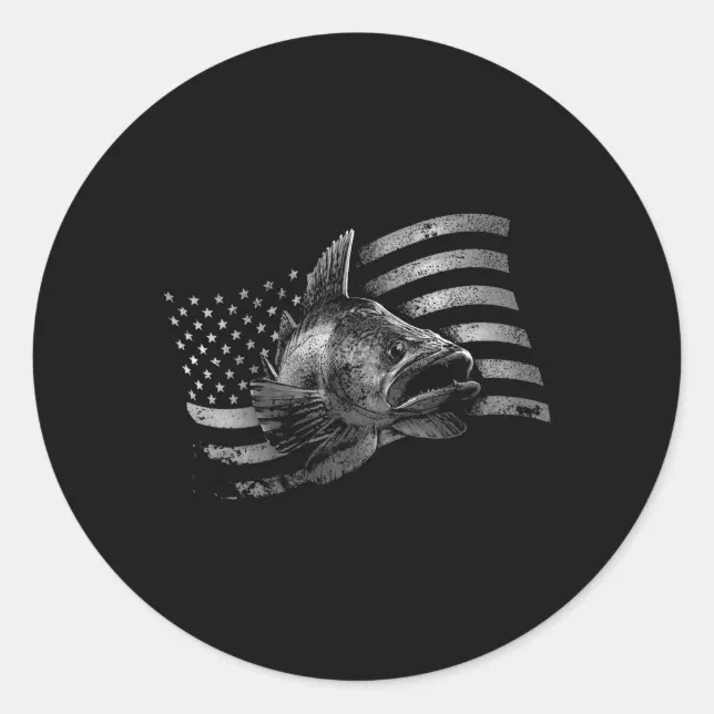 Usa Flag Walleye Fishing Classic Round Sticker | Zazzle
