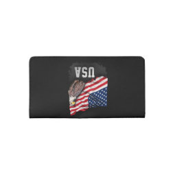 USA Flag with Bald Eagle 4th of July Checkbook Cover | Zazzle