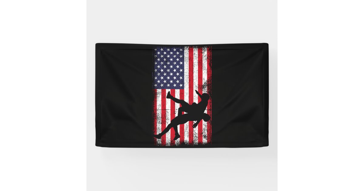 Usa Flag Wrestling American Flag Wrestling Wrestle Banner | Zazzle