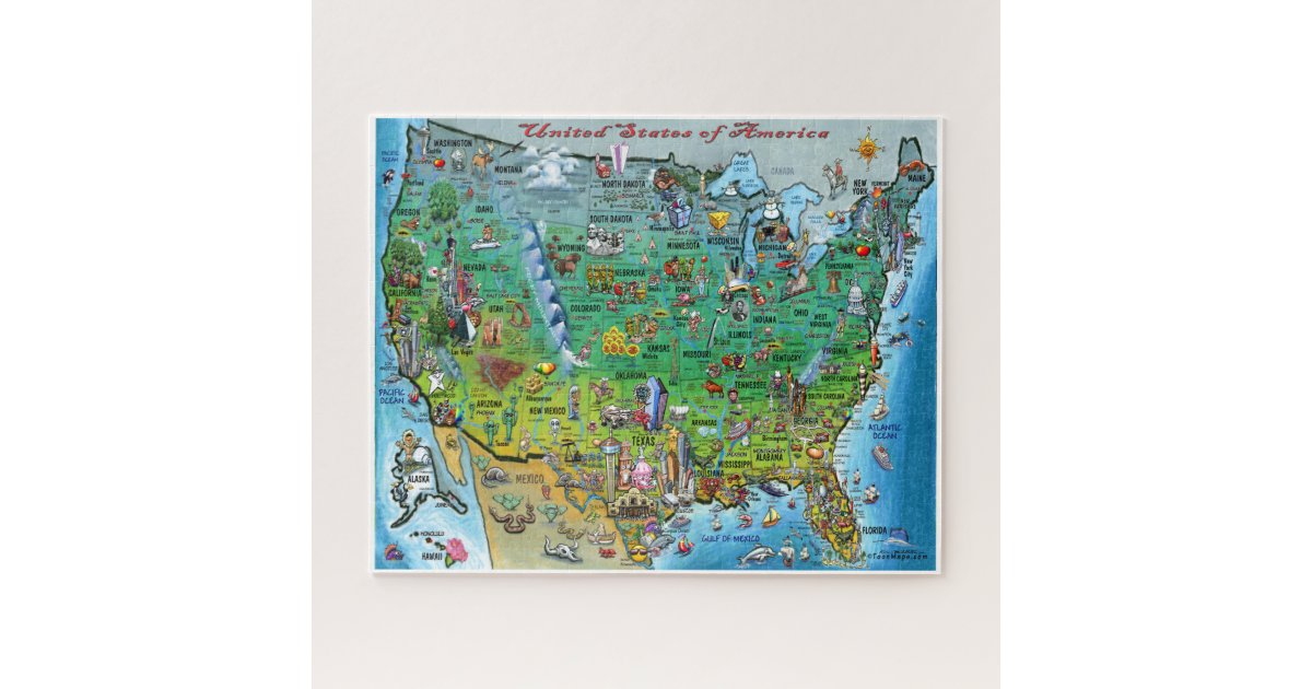 USA Fun Map Jigsaw Puzzle | Zazzle