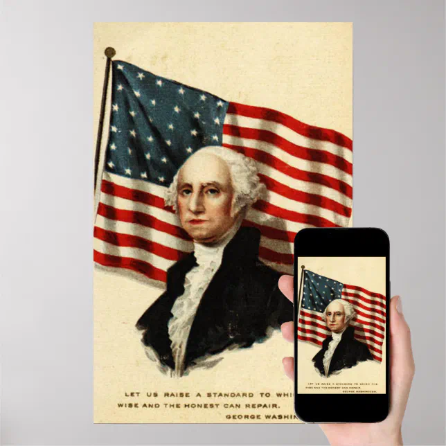USA-George Washington Flag Poster | Zazzle