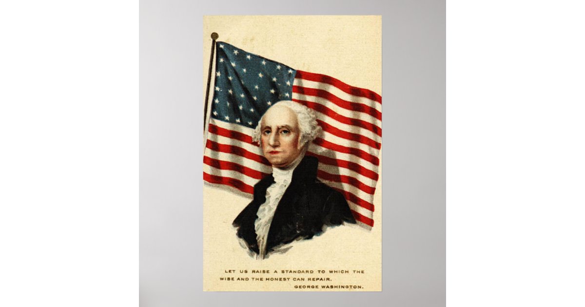 USA-George Washington Flag Poster | Zazzle