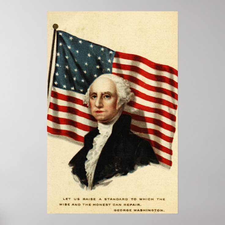 USA-George Washington Flag Poster | Zazzle