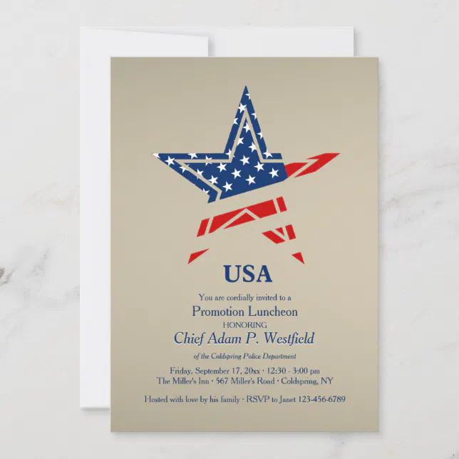 USA Gold Patriotic Invitation | Zazzle