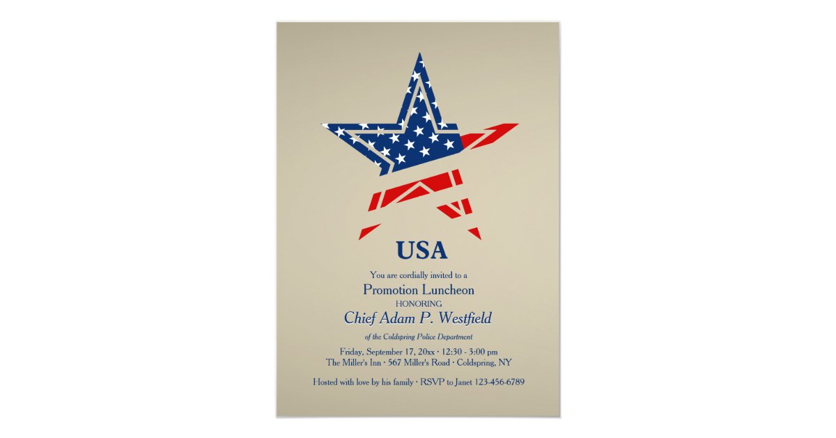 USA Gold Patriotic Invitation | Zazzle.com