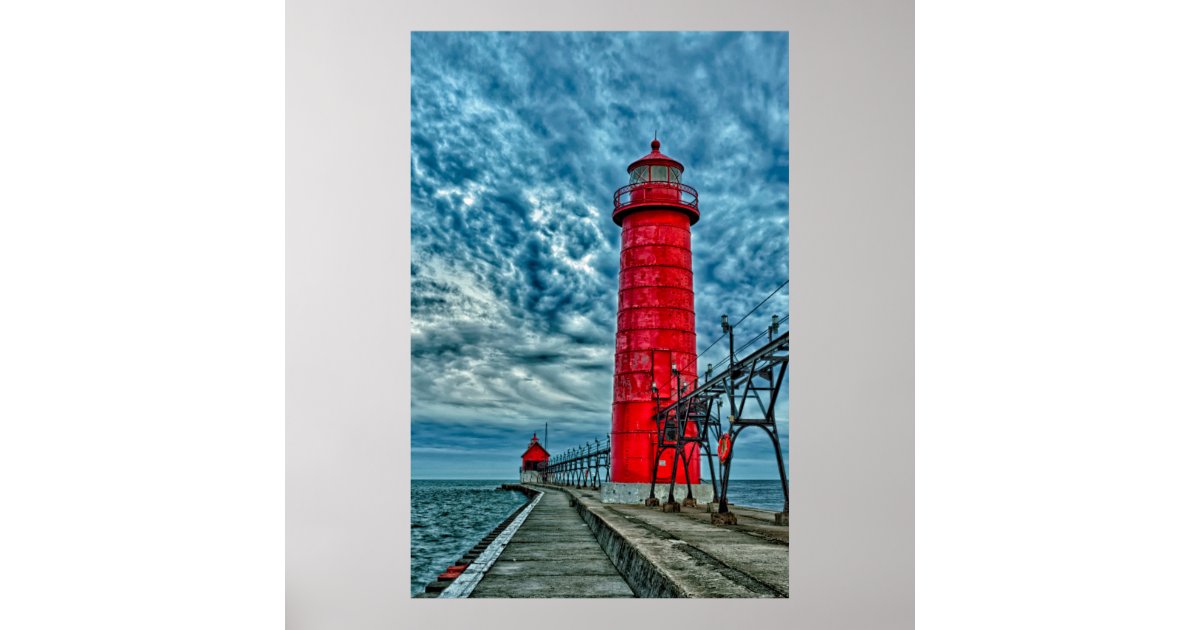 USA, Grand Haven, Michigan, lighthouse Poster | Zazzle