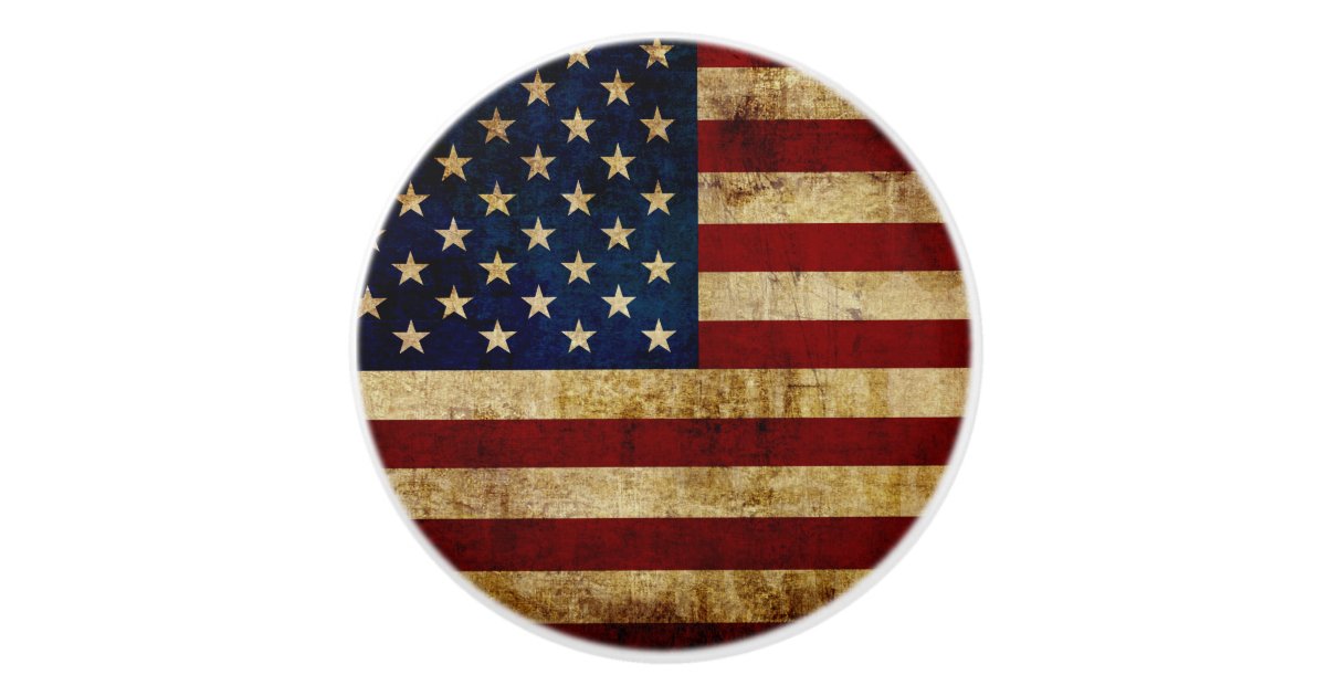 USA / Grunged flag Ceramic Knob | Zazzle