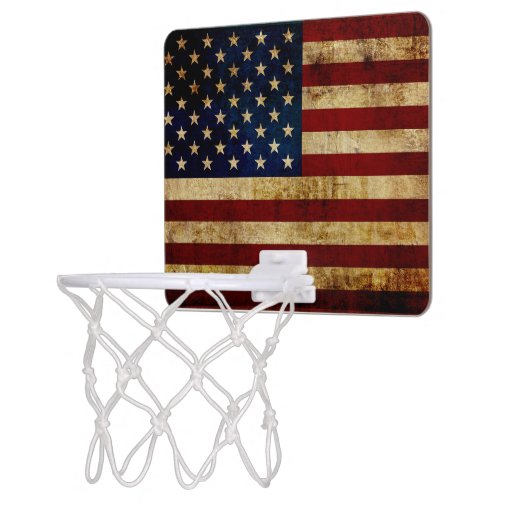 USA / Grunged flag Mini Basketball Hoop | Zazzle