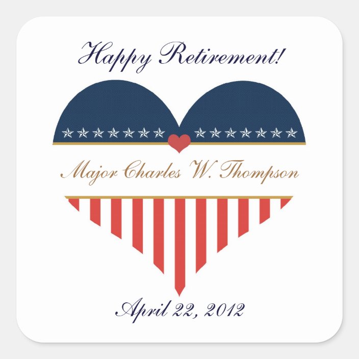 USA Heart Flag Happy Retirement Stickers | Zazzle.com