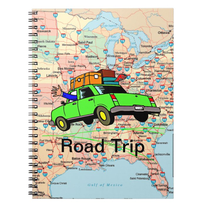 USA Highway Map Road Trip Planner Notebook | Zazzle.com