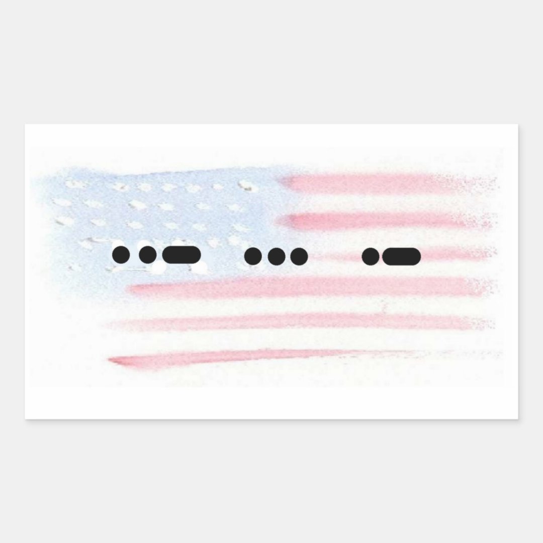 USA in Morse Code with Flag Sticker - Customize | Zazzle