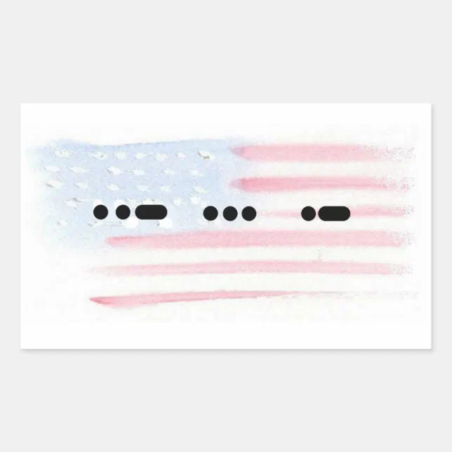 USA in Morse Code with Flag Sticker - Customize | Zazzle