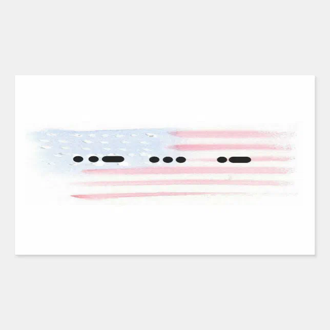 USA in Morse Code with Flag Sticker - Customize | Zazzle