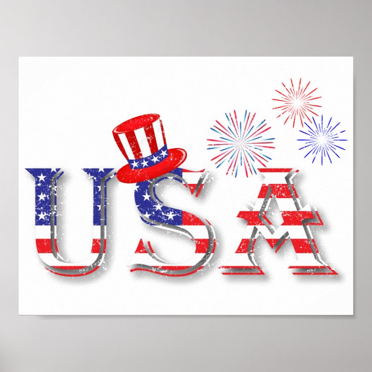 USA in Stars and Stripes Poster | Zazzle