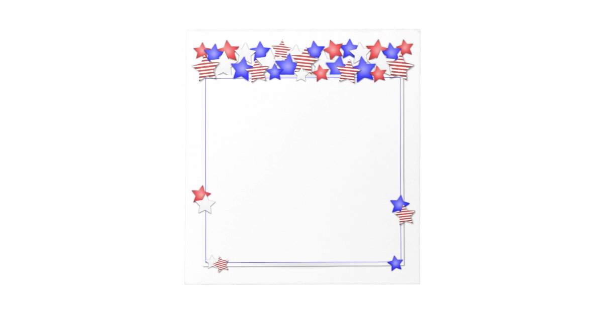 USA Independence Day Patriotic Stars American Notepad | Zazzle