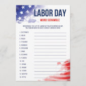 USA Labor Day Game For Kids Word Scramble | Zazzle