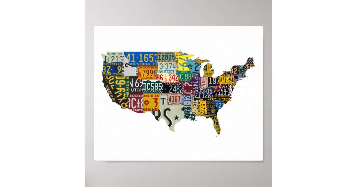 USA license plates Poster | Zazzle