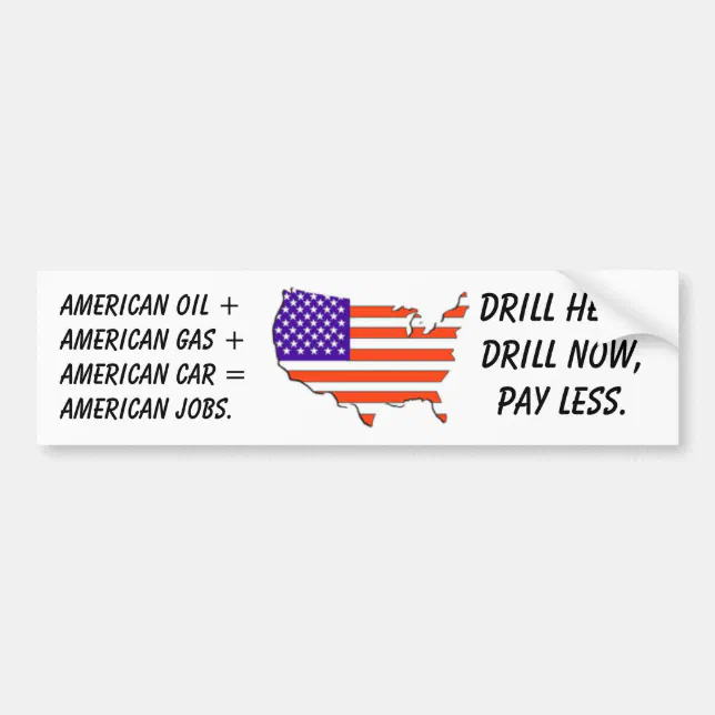 usa-map-flag, American oil +American gas +Ameri... Bumper Sticker | Zazzle