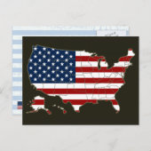 USA map & flag Postcard | Zazzle