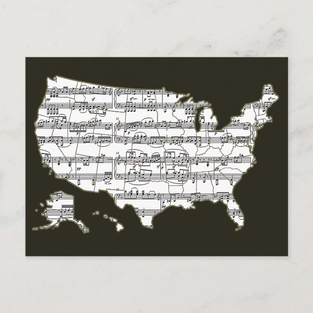 USA map & musical notes | Zazzle