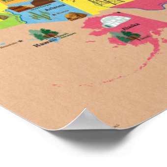 USA map of the United States of America poster | Zazzle