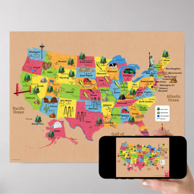 USA map of the United States of America poster | Zazzle
