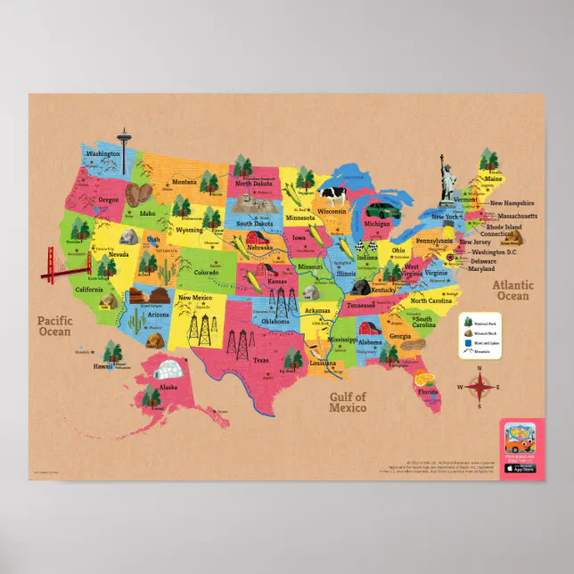 USA map of the United States of America poster | Zazzle