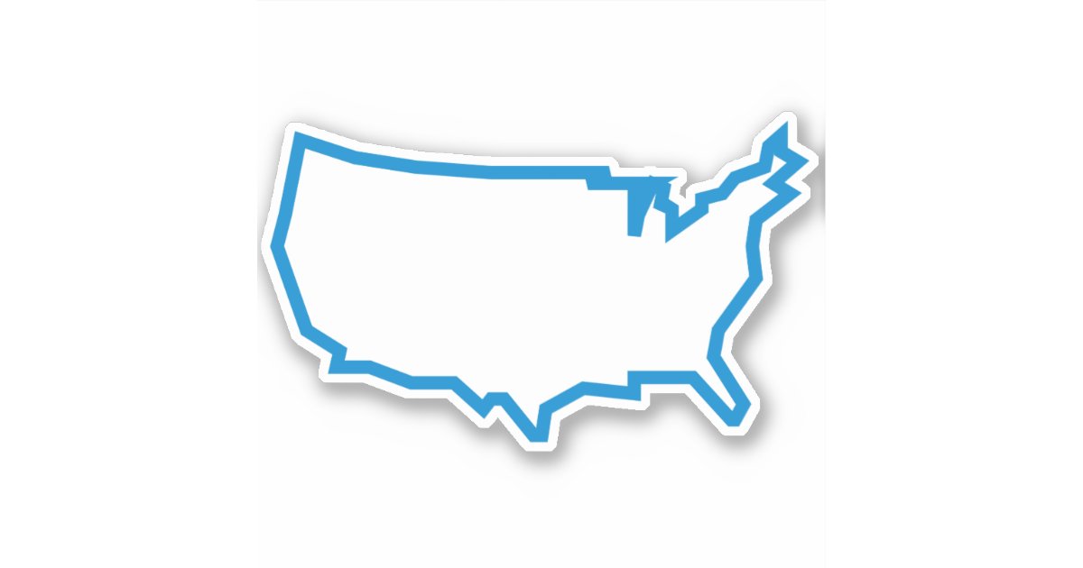 USA Map Outline Sticker | Zazzle