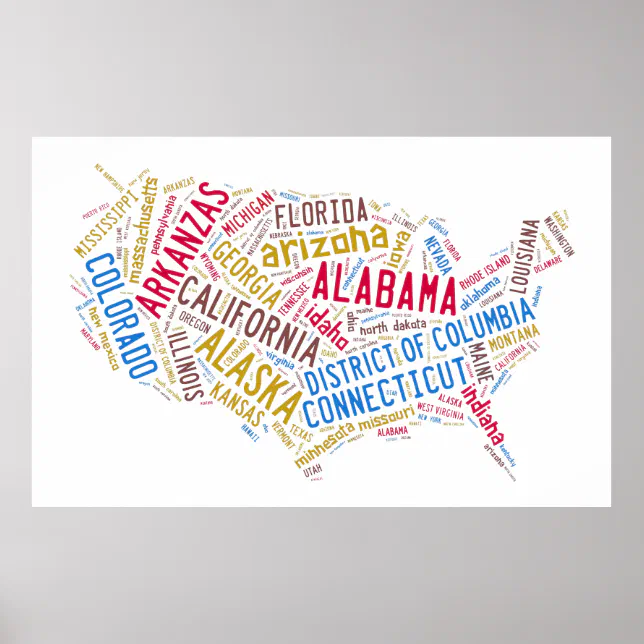 USA map Poster | Zazzle
