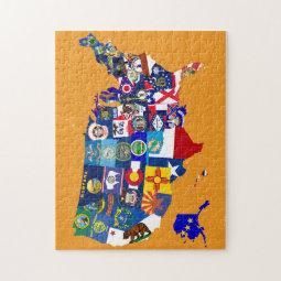 USA Map State Flags Mosaic Jigsaw Puzzle | Zazzle