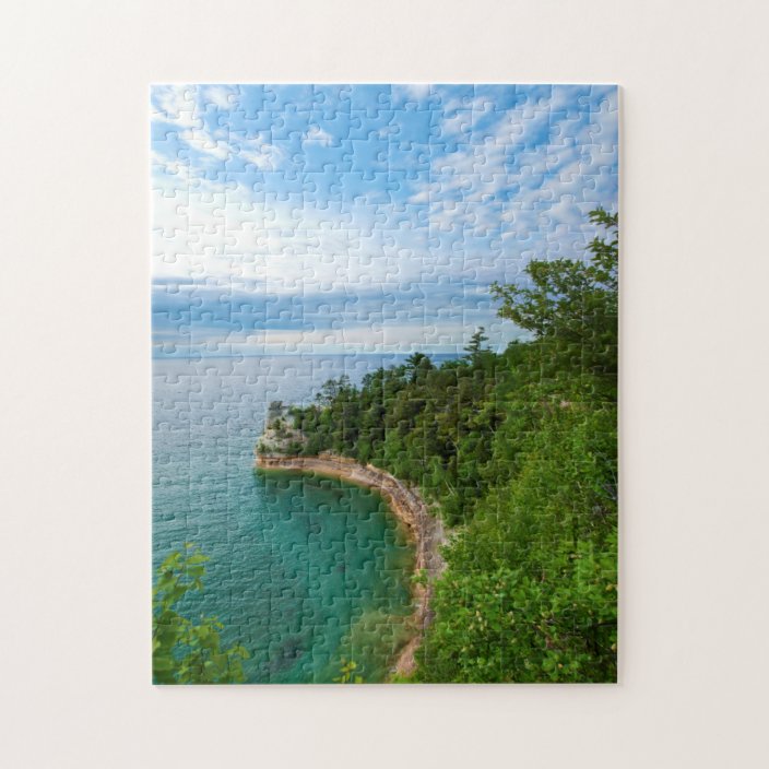 USA, Michigan. Miner's Castle Rock Formation 3 Jigsaw Puzzle | Zazzle.com