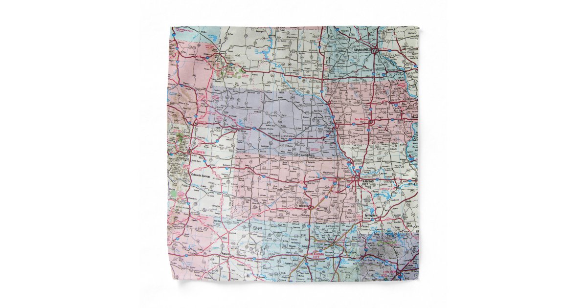USA Midwest Map Bandana | Zazzle