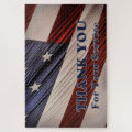 USA Military Veterans Patriotic Flag Thank You Jigsaw Puzzle | Zazzle