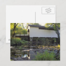USA, Oregon. Harris covered bridge over Marys Postcard | Zazzle