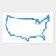 USA Outline Map Rectangular Sticker | Zazzle
