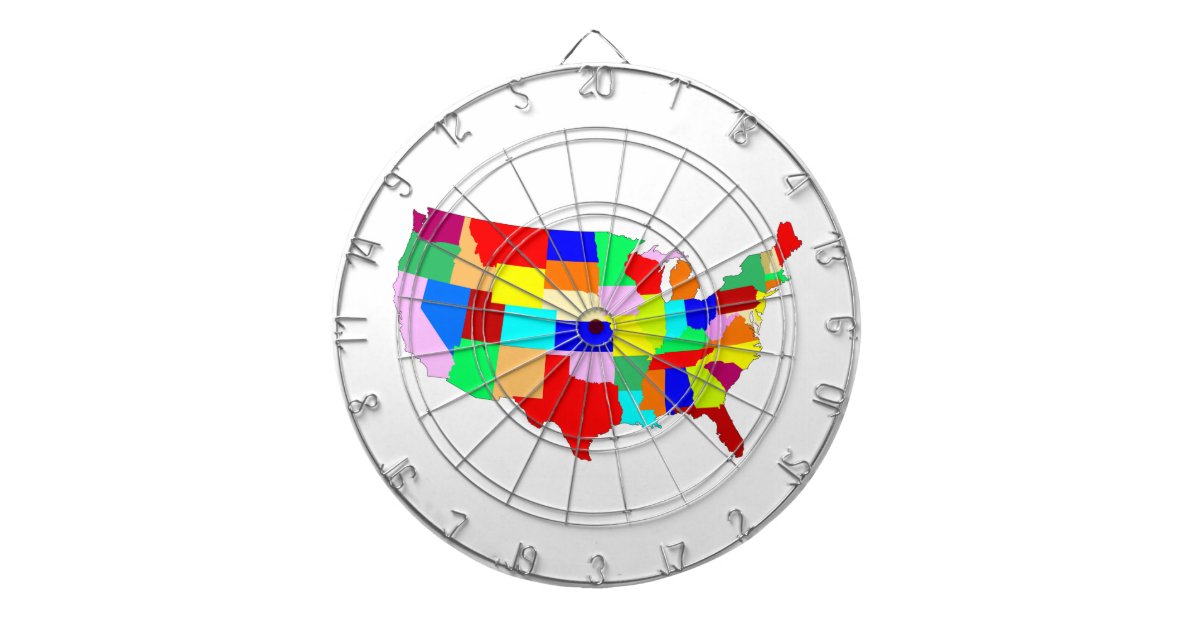 USA Patchwork Map Dart Board | Zazzle