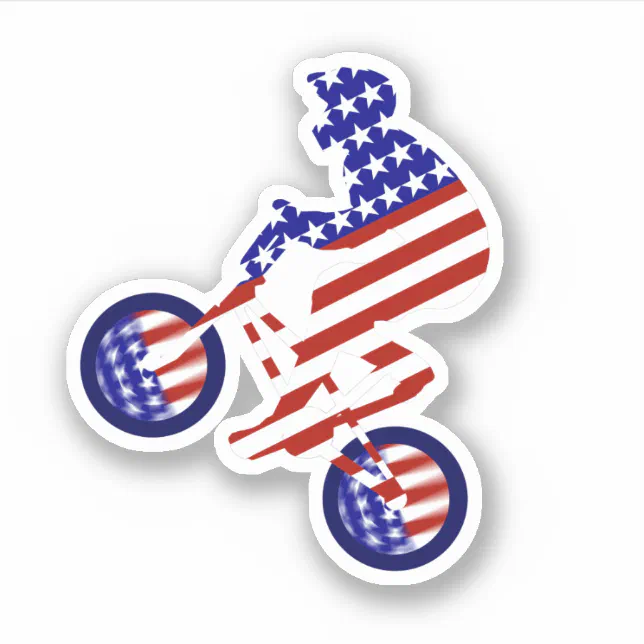 USA Patriotic Biking BMX Sticker | Zazzle