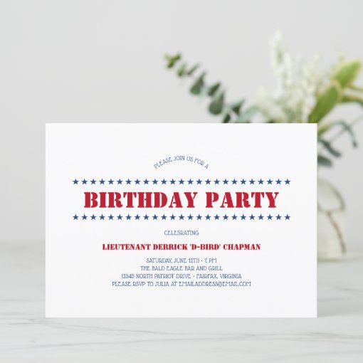 USA Patriotic Birthday Party Invitation | Zazzle