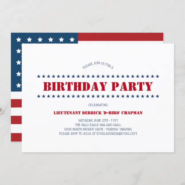 USA Patriotic Birthday Party Invitation | Zazzle
